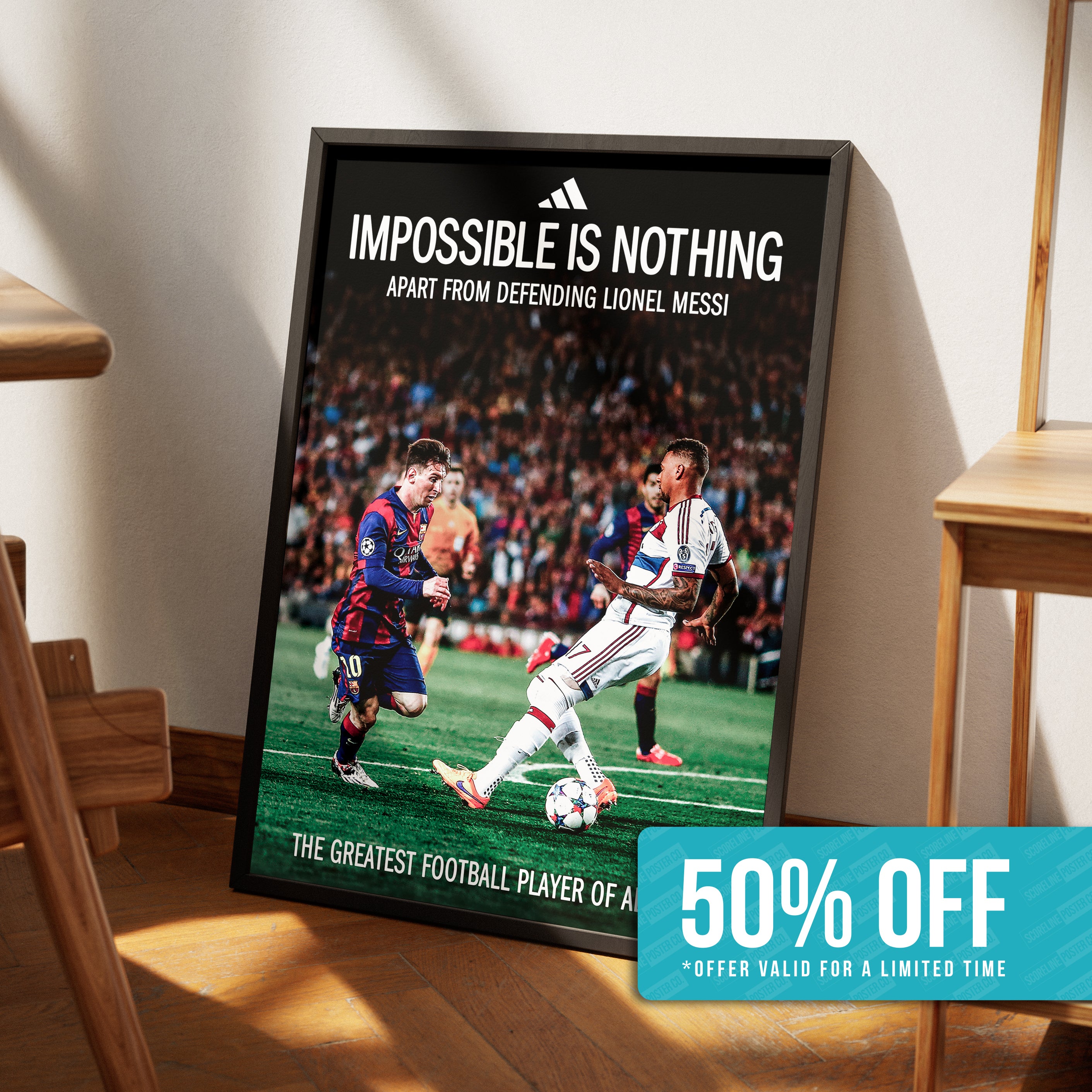 Lionel Messi 'Impossible Is Nothing' Poster – ScorelinePosterCo