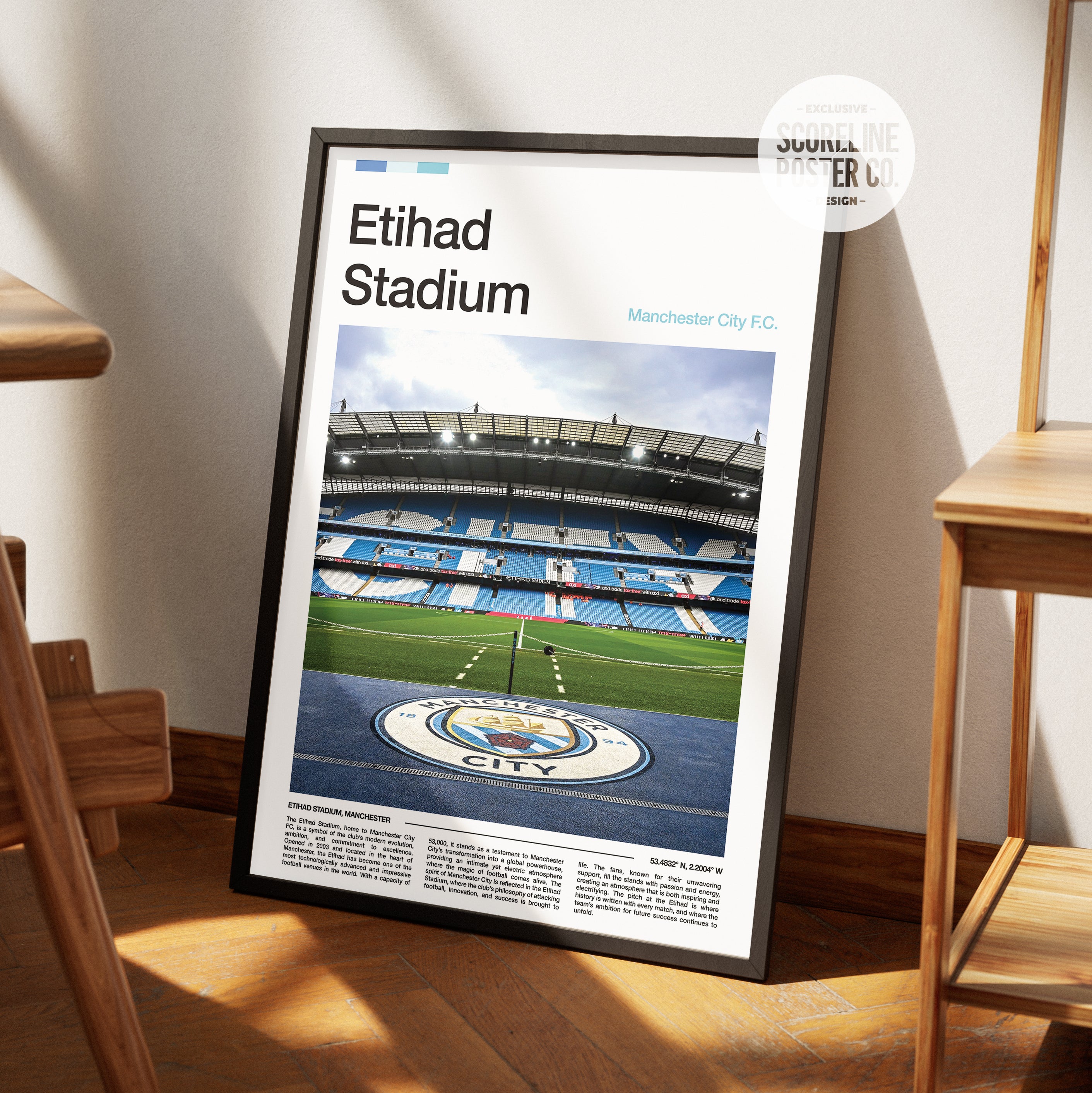 Manchester City Etihad Stadium Poster – ScorelinePosterCo
